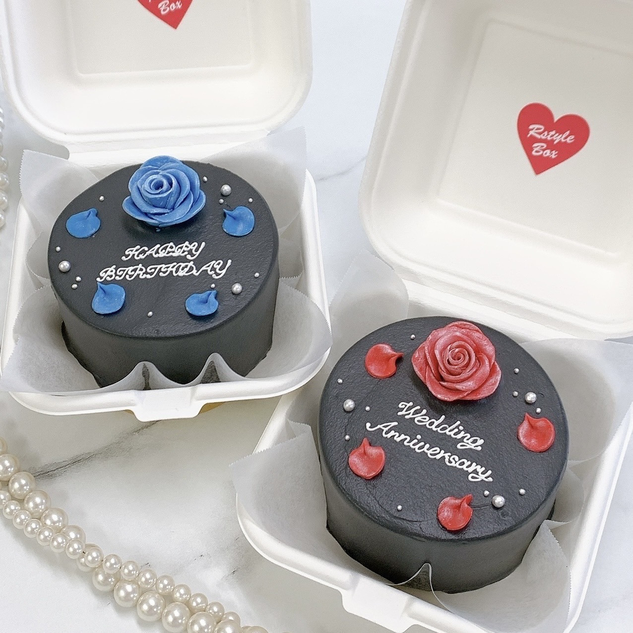 ︎[黒土台]大きなパールローズケーキ[ランチボックス]（Rstyle） | Cake.jp