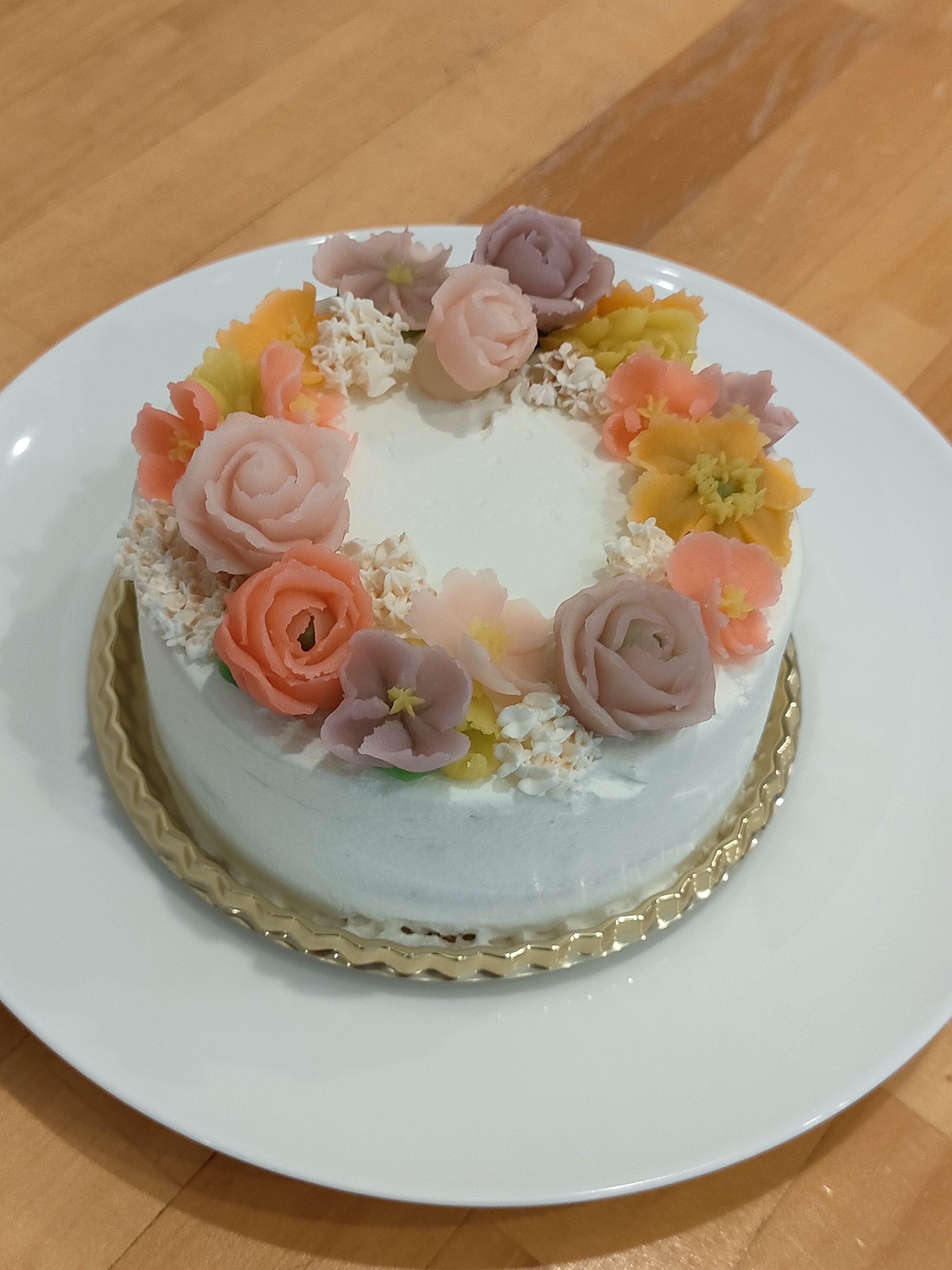 【白あんフラワー】フラワーケーキ「リース」4号（patisserie BIJOURIE） | Cake.jp