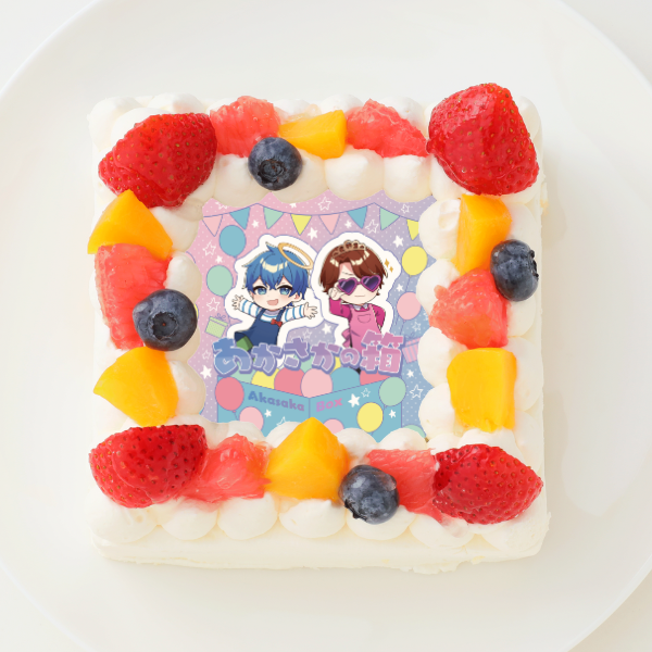 【あかさかの箱】四角型写真ケーキ 6号 18cm（Cake.jp ORIGINAL） | Cake.jp