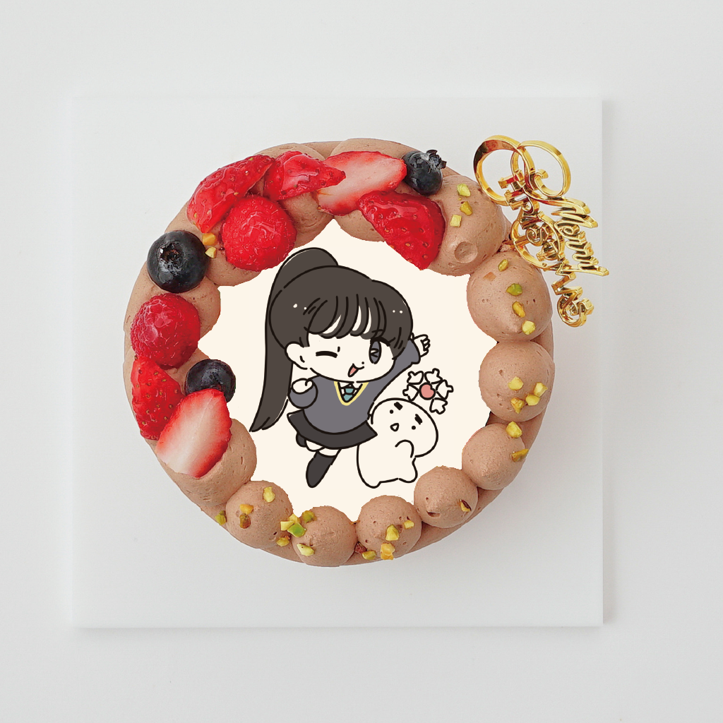 【1D&ゆーぽん】クリスマスチョコ丸型4号 写真ケーキ（Cake.jp ORIGINAL） | Cake.jp