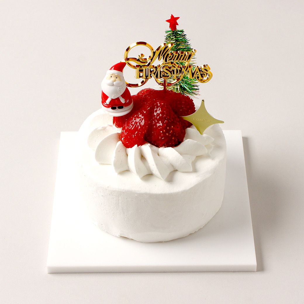【旅館用】 クリスマスイチゴ生デコレーションケーキ 4号 12cm（株式会社DADACA） | Cake.jp